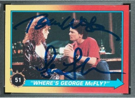 1989 Topps Lea Thompson Tom Wilson Signed Back to the Future II Card ...