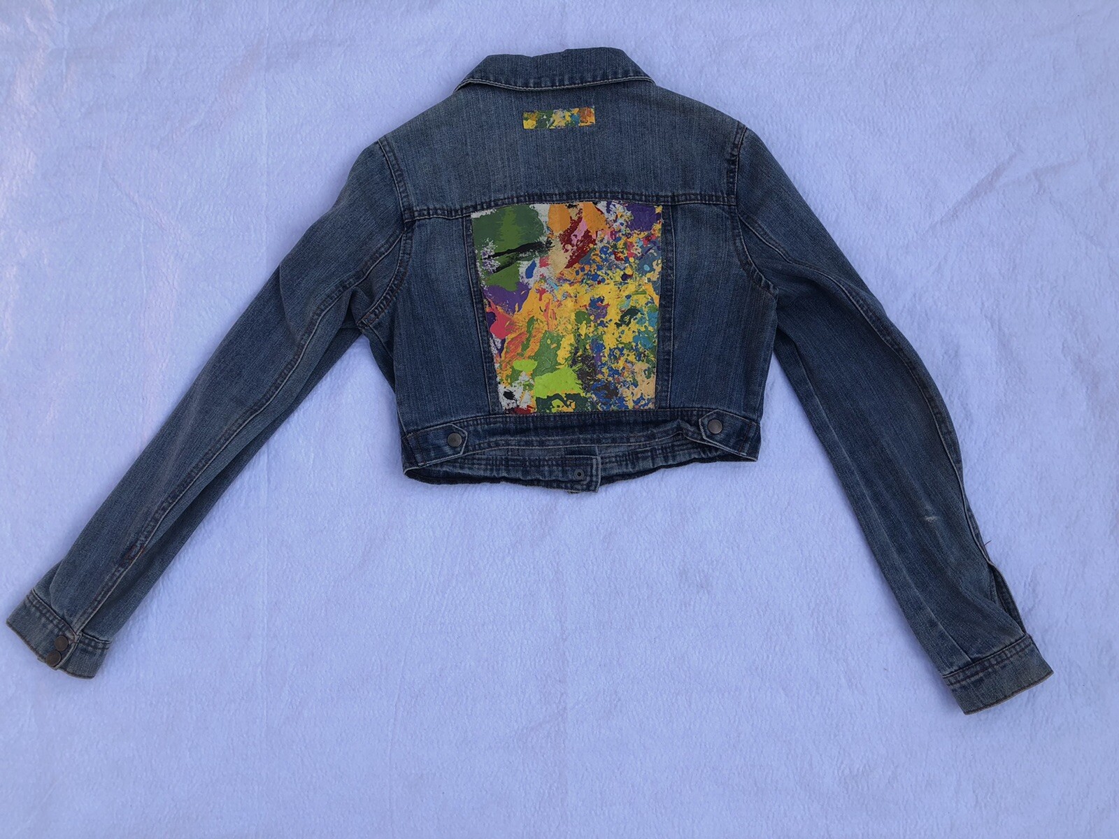 Vintage Paco Soler Denim Jacket Abstract Art Distress… - Gem
