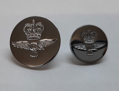 RAF Blazer Buttons Chrome / Silver British Royal Air Force Insignia 26L ...