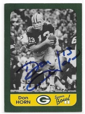 DON HORN Autographed Signed 1991 Super Bowl II card Green Bay Packers ...