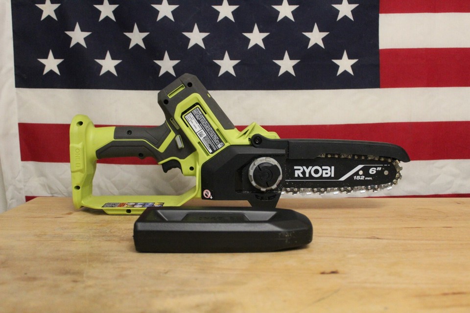 NEW Ryobi PCLCW01B ONE+ 18V 6" Cordless Compact Pruning Mini Chainsaw ...