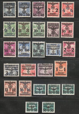 Poland OCCUPATION stamps Post Osten 1940 Mi 17-39 Sc N30-N55 WW2 / I ...