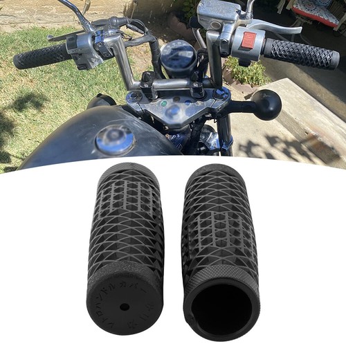 Motorcycle 1" inch Handlebar Grips Black CNC Hand Grip For Harley Honda ...