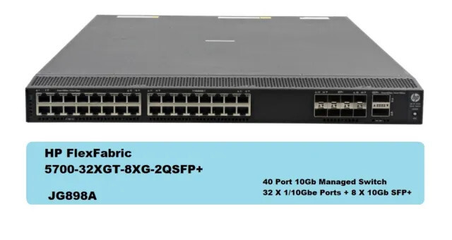 HPE FlexFabric 5700-40XG-2QSFP+ Fixed 40 Port 10GB Ethernet Switch ...