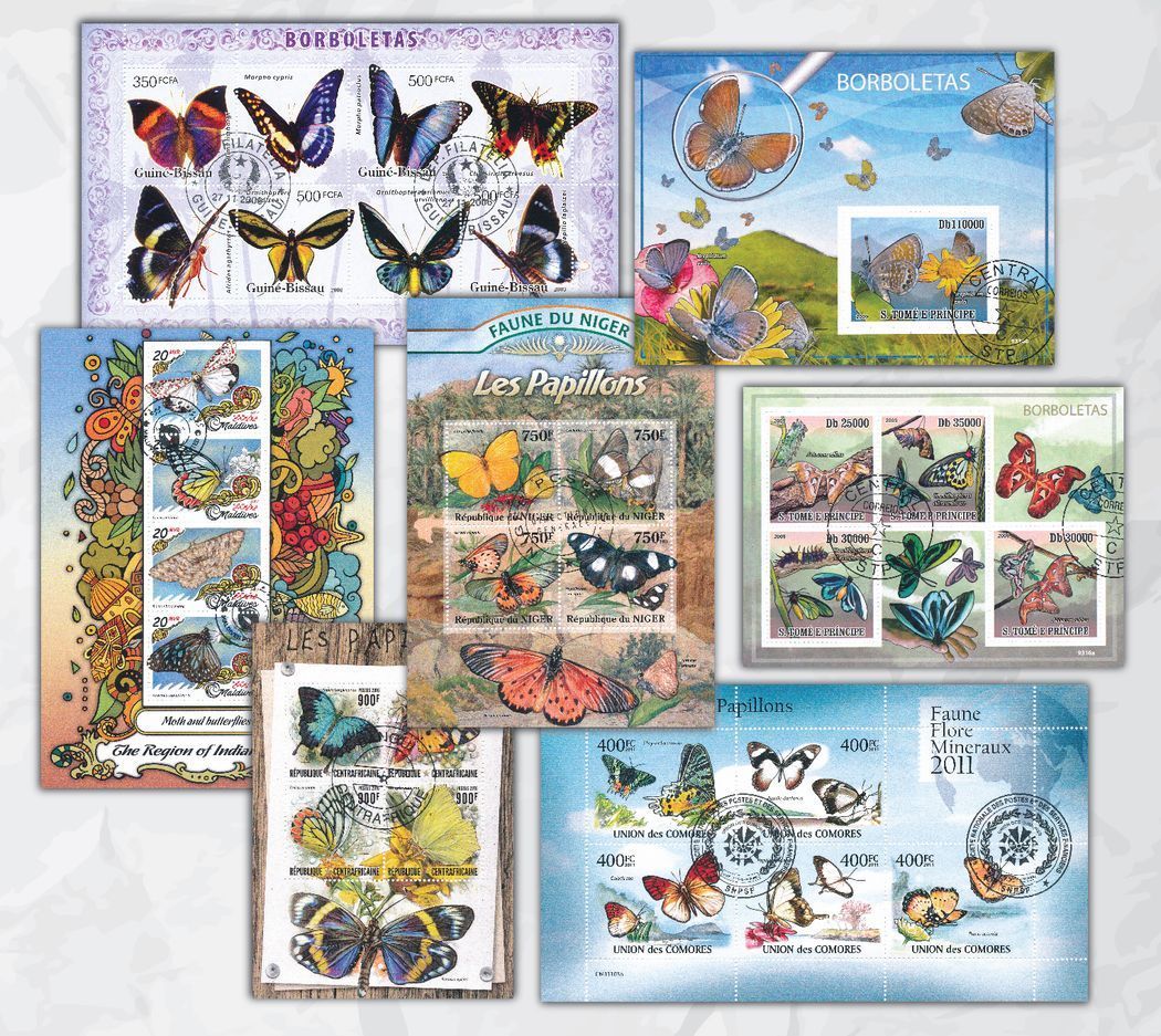 10 diff. topical stamp packets w/ 70 sheets cat. listed (cto) Lot #4 | eBay