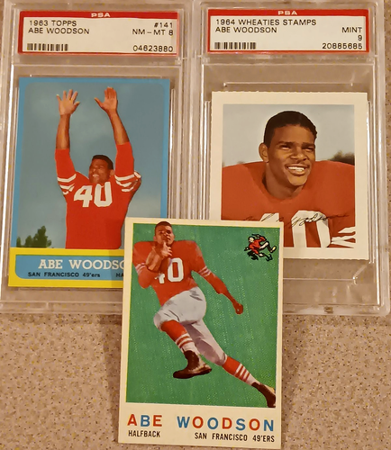 Vintage ABE WOODSON Football Cards PSA 9 1964 Wheaties Stamps 49ers PSA ...