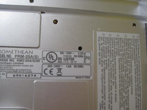 Promethean LCD Projector Silver Model PRM-20A no lamp With Remote Used ...