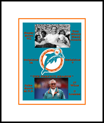 DON SHULA MIAMI DOLPHINS MATTED COLAGE PIC SHOWING SB 7 CELEBRATION #3 ...