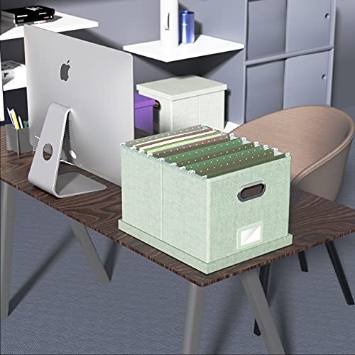 2 Pack File Storage Organizer Box,Filing Box,Portable File Box with Lid ...