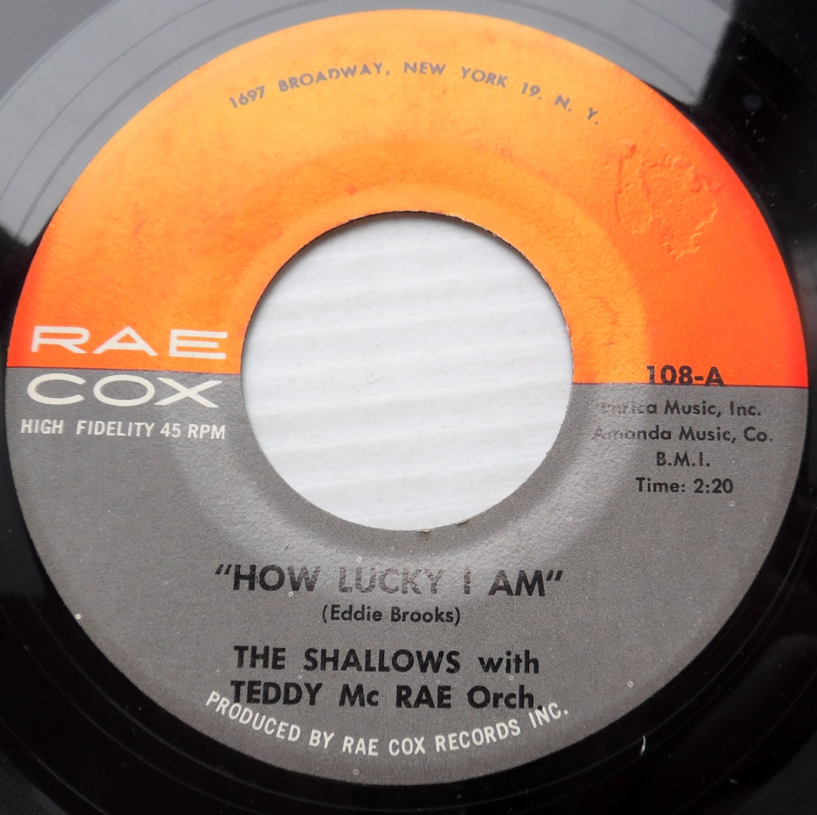 the SHALLOWS doowop 45 WRECKING MY LIFE b/w HOW LUCKY I AM M- RAE COX ...
