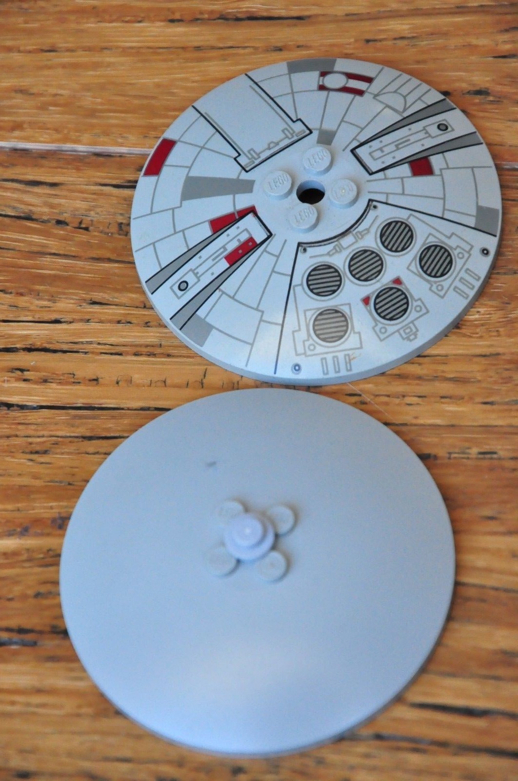 2x LEGO Inverted Radar Dish 8 x 8 Gray Orange patterned Tan Space ...