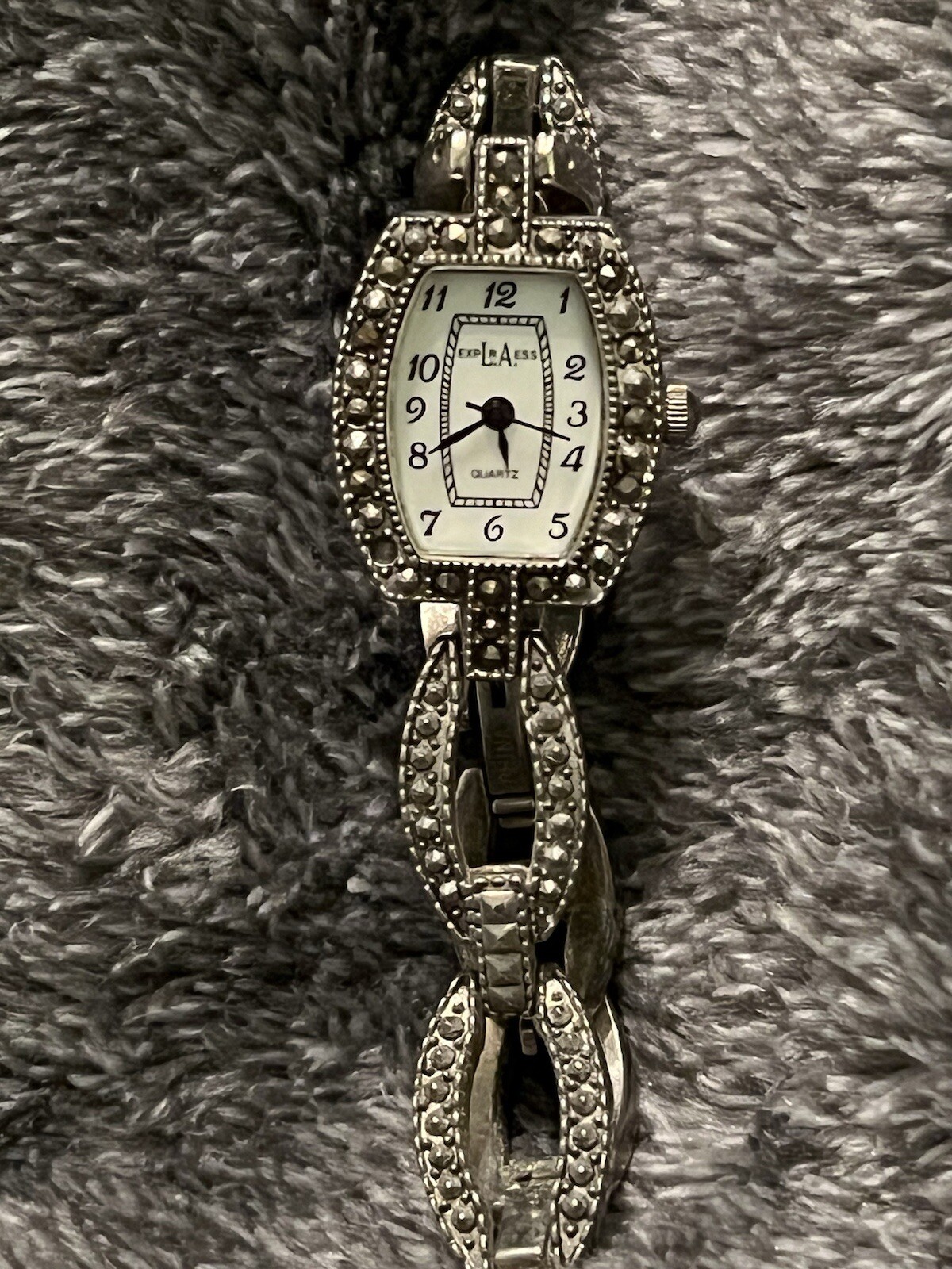 VTG LA Express Rhinestone Watch Bracelet LAX5192 Silver Tone | eBay