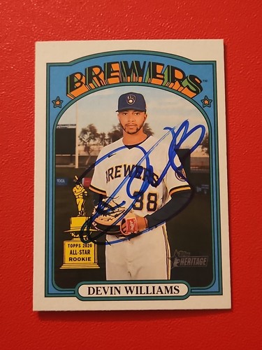 ⚾️Milwaukee Brewers DEVIN WILLIAMS AUTO Signed AUTOGRAPH 2021 Topps ...