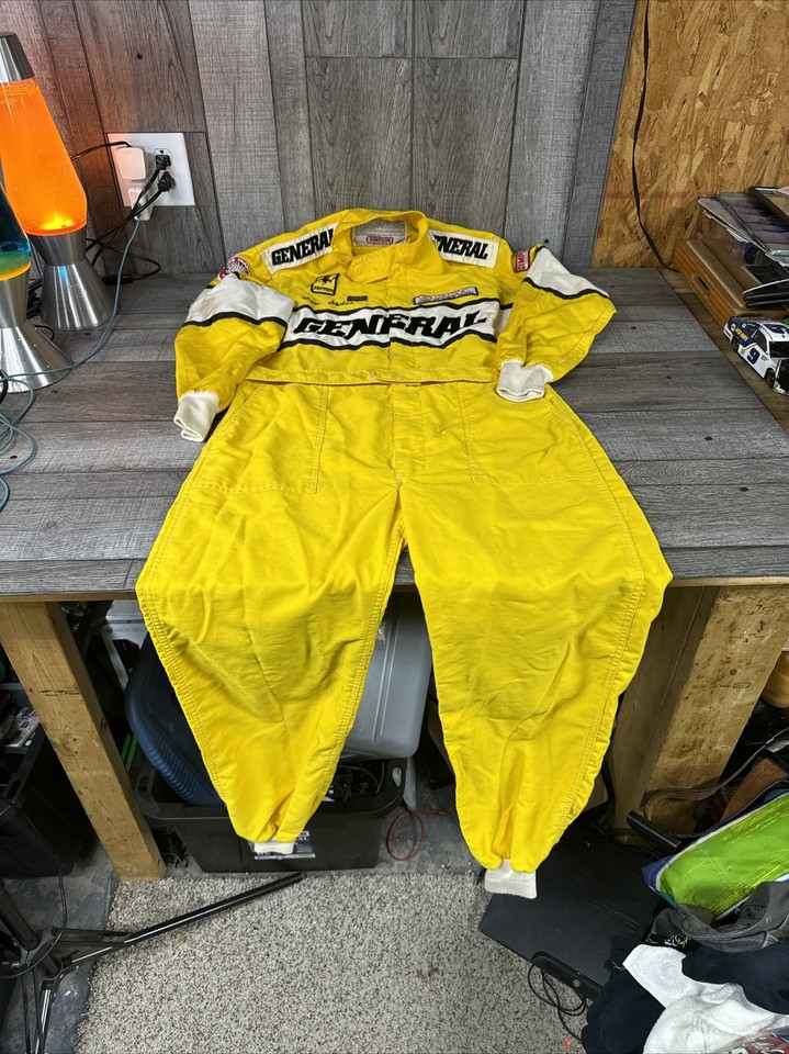 Vintage Ferrari General Tire SCCA Simpson Full Body Fire Yellow Suit ...