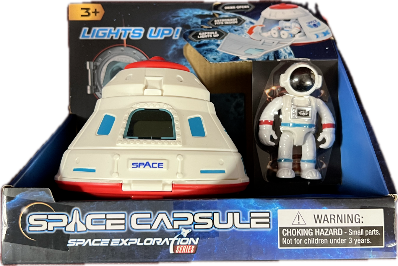 4" Space Capsule Shuttle Exploration Series Lights Up Spaceship Kids ...