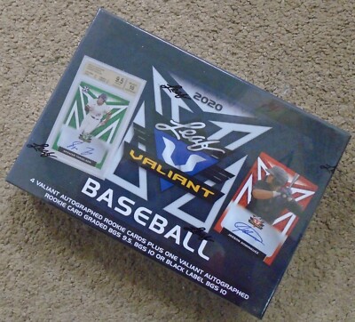 2020 LEAF VALIANT BASEBALL HOBBY BOX 4 AUTOGRAPHS PER + 1 GRADED BGS 9. ...