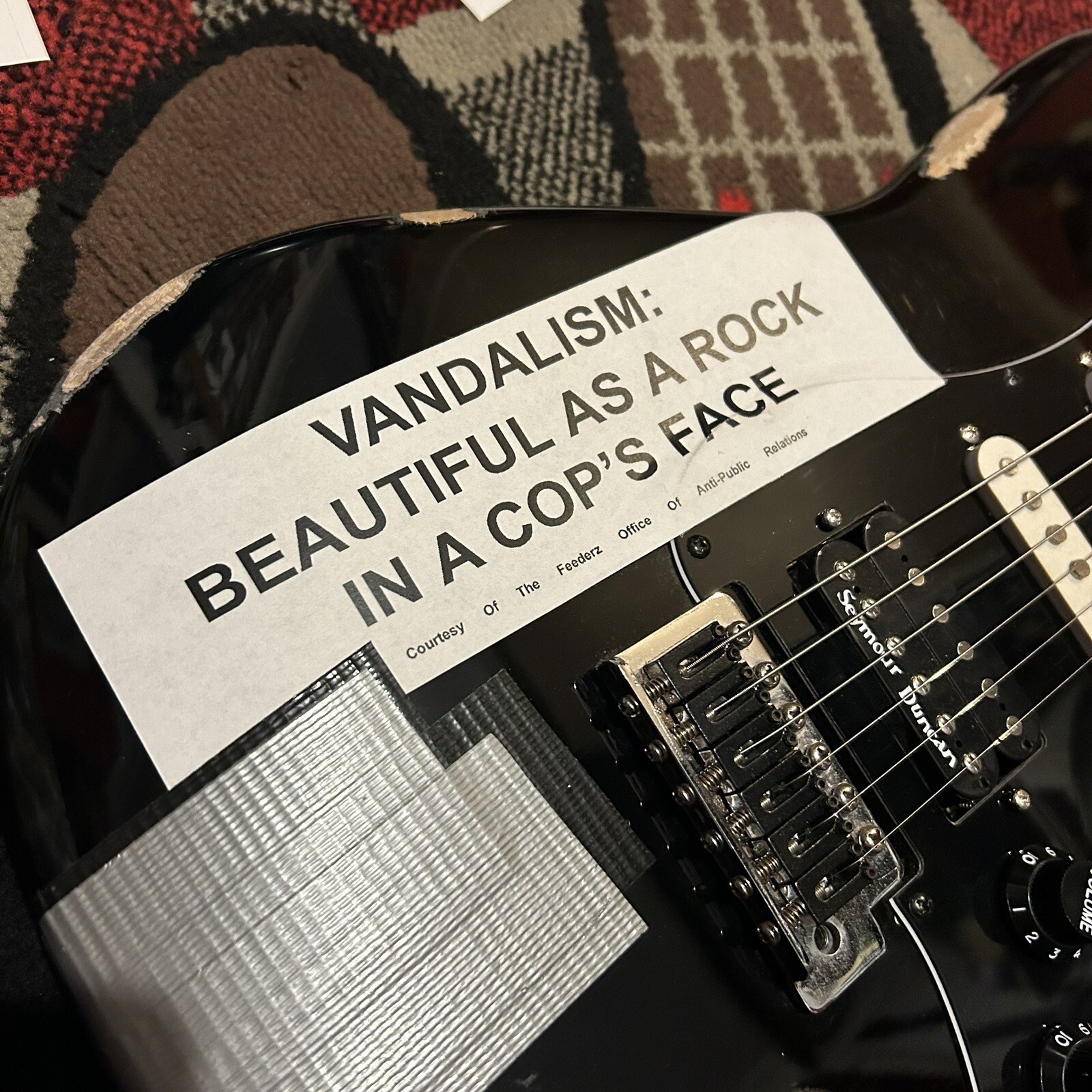 Kurt Cobain Vandalism Large Sticker / Fender Stratocaster Sticker / UK ...