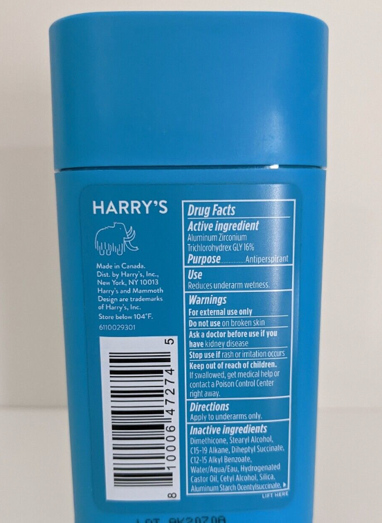 Harry's Stone Antiperspirant Deodorant for Men Odor and Sweat Control ...