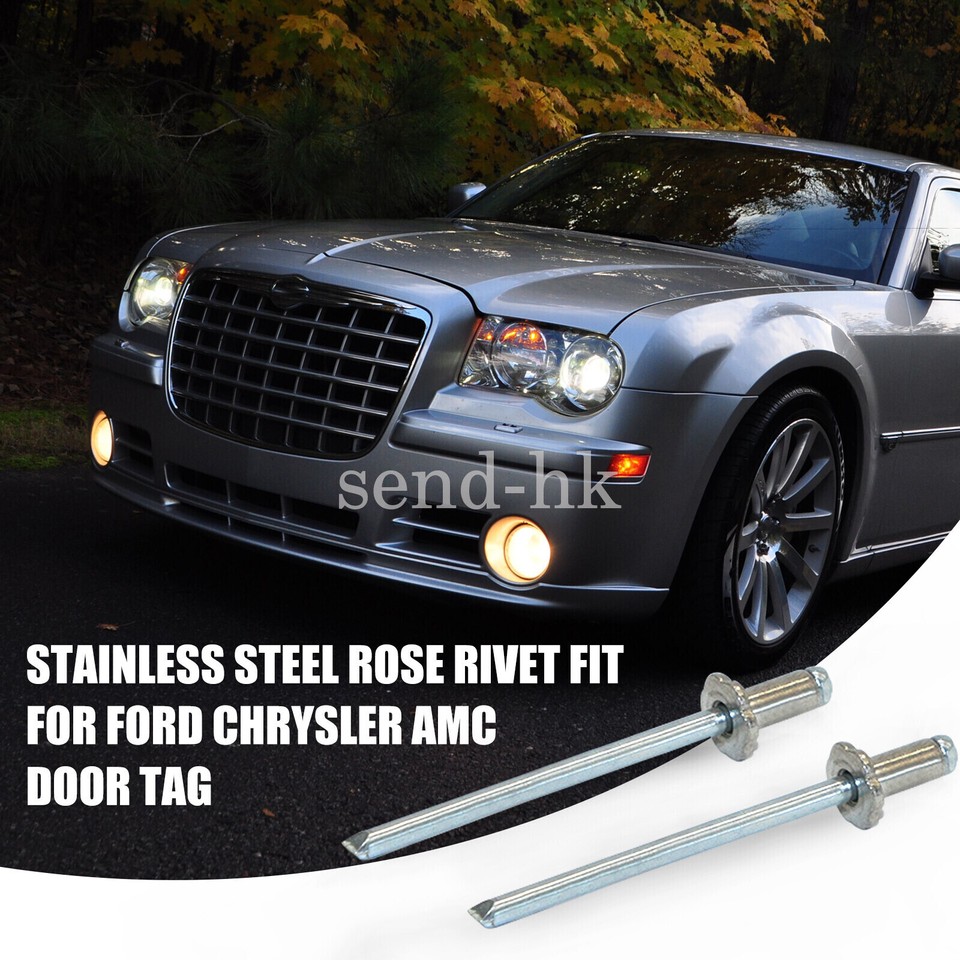 12X Nos Dash Rivets Stainless Steel for GM Ford Chrysler AMC VIN Door ...