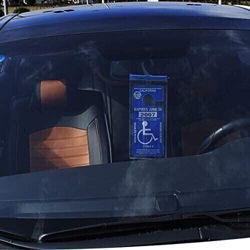 Handicap Placard Holder Disabled Parking Permit Protector Mirror Tag ...