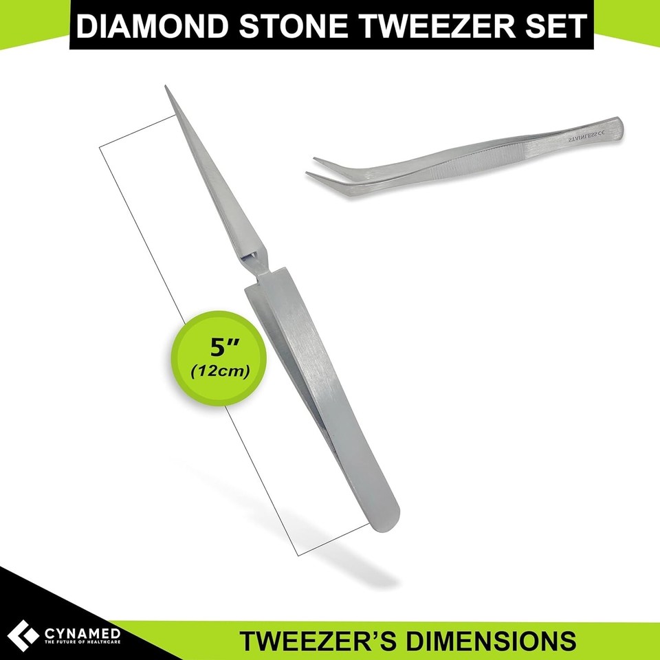 Cynamed Precision Hobby Tweezers Tool Set Long Tweezers Kit Curved ...