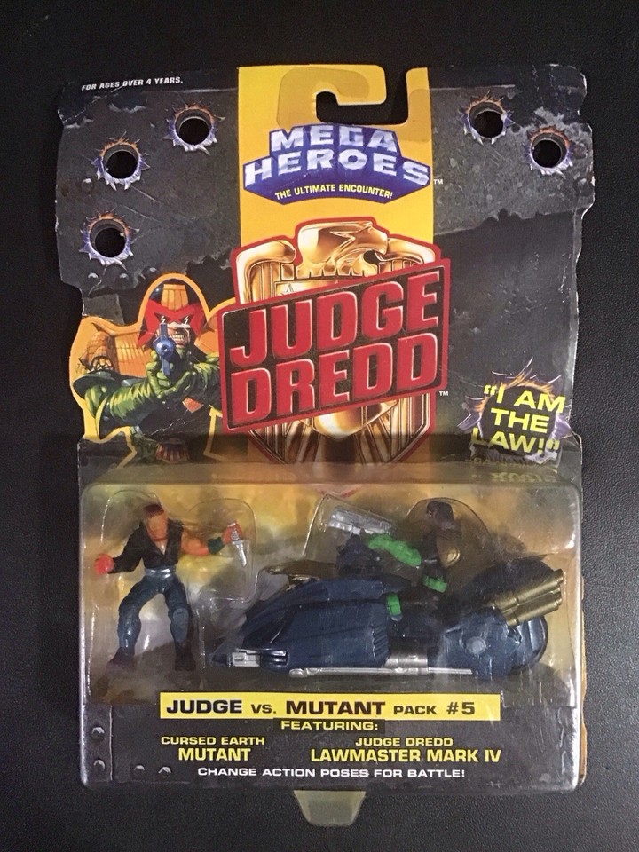 Mega Heroes Judge Dredd Judge Vs Mutant Pack #5 Figure Set Mattel 1995 ...