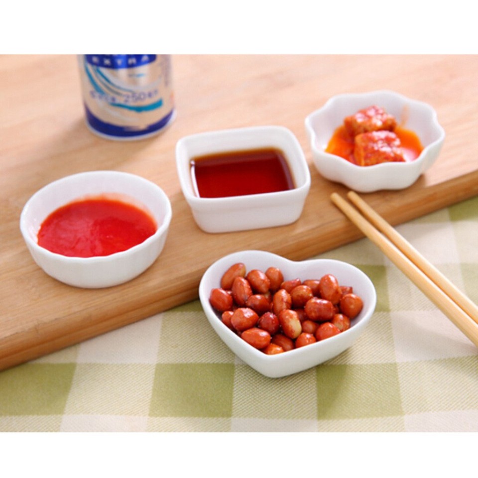 2 PCS White Ceramic Seasoning Dish Small Condiment Plates Appetizer | eBay