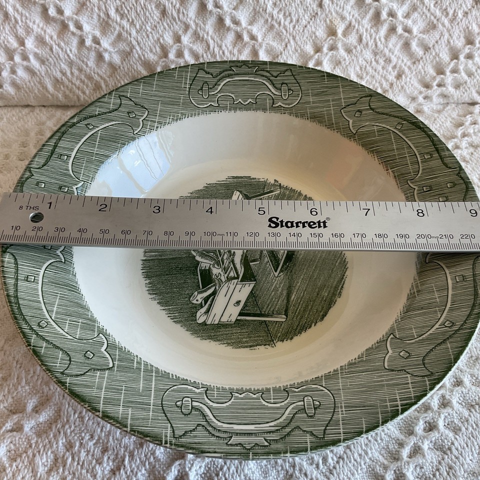 9" ROYAL USA The Old Curiosity Shop Green Round Vegetable Bowl EUC! | eBay