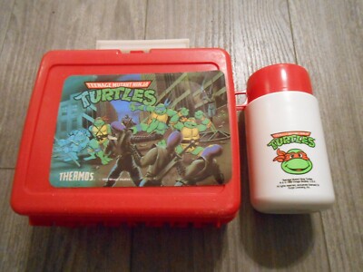 Lunch Box - Vintage 1989 - TEENAGE MUTANT NINJA TURTLES & THERMOS ...