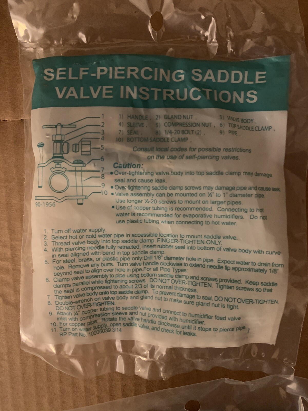 New Aprilaire Self Piercing / Tapping Saddle Valve. LOT OF 6 For $20 | eBay