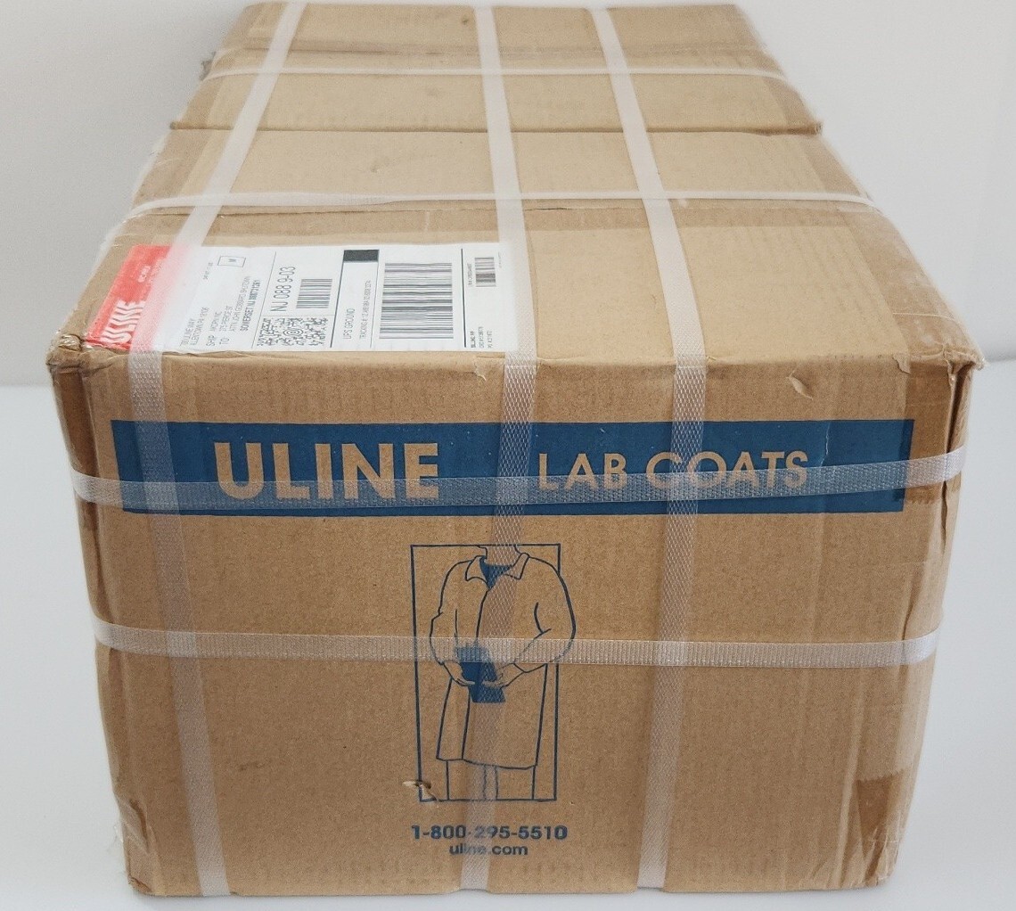 Uline S-15374W-3X Snap Front Economy Lab Coat w/ No Pockets White 3XL ...