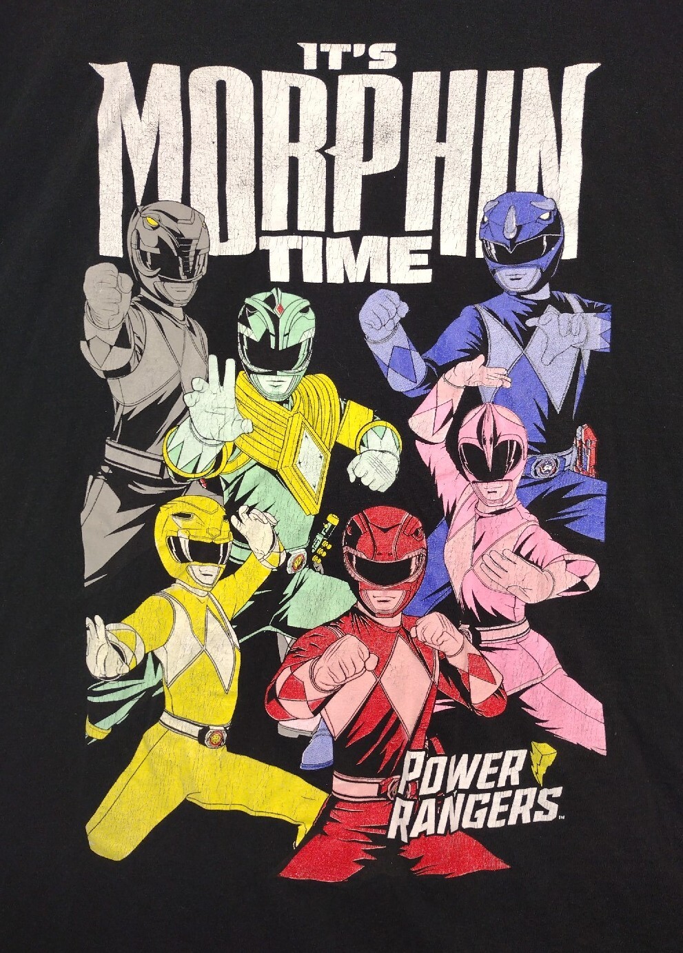 Mighty Morphin Power Rangers Short Sleeve Black Graph… - Gem