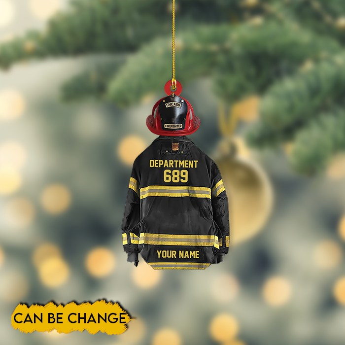 Personalized Firefighter Christmas Ornament, Firefighter Fireman Xmas ...