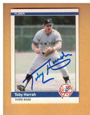 TOBY HARRAH AUTOGRAPHED 1984 FLEER UPDATE BASEBALL CARD SIGNED NEW YORK ...
