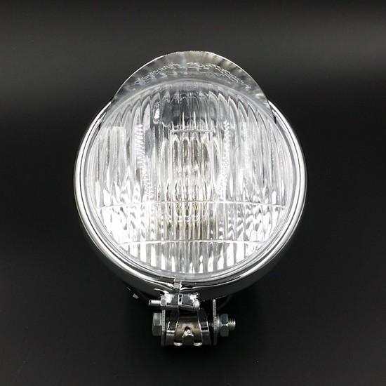 5.5" Chrome Motorcycle Headlight for Cruiser Chopper Cafe Racer Bobber ...