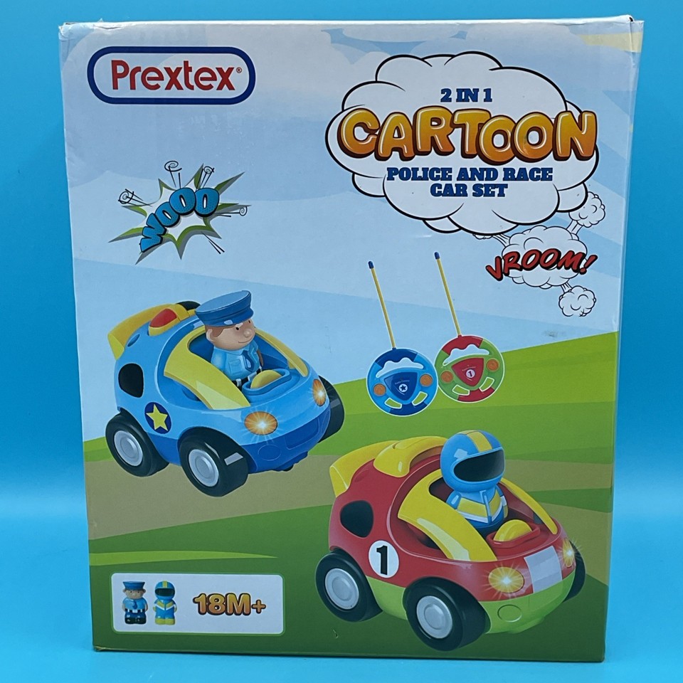 Pretex 2 in 1 Cartoon Police and Race Car Set.new | eBay