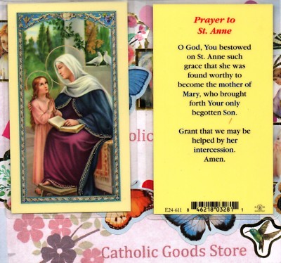 Saint Ann with Prayer to St. Anne - Laminated Holy Card E24-611 Style 2 ...
