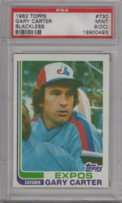 1982 Topps Gary Carter #730 Montreal Expos PSA 9(OC) Blackless Error Variation | eBay