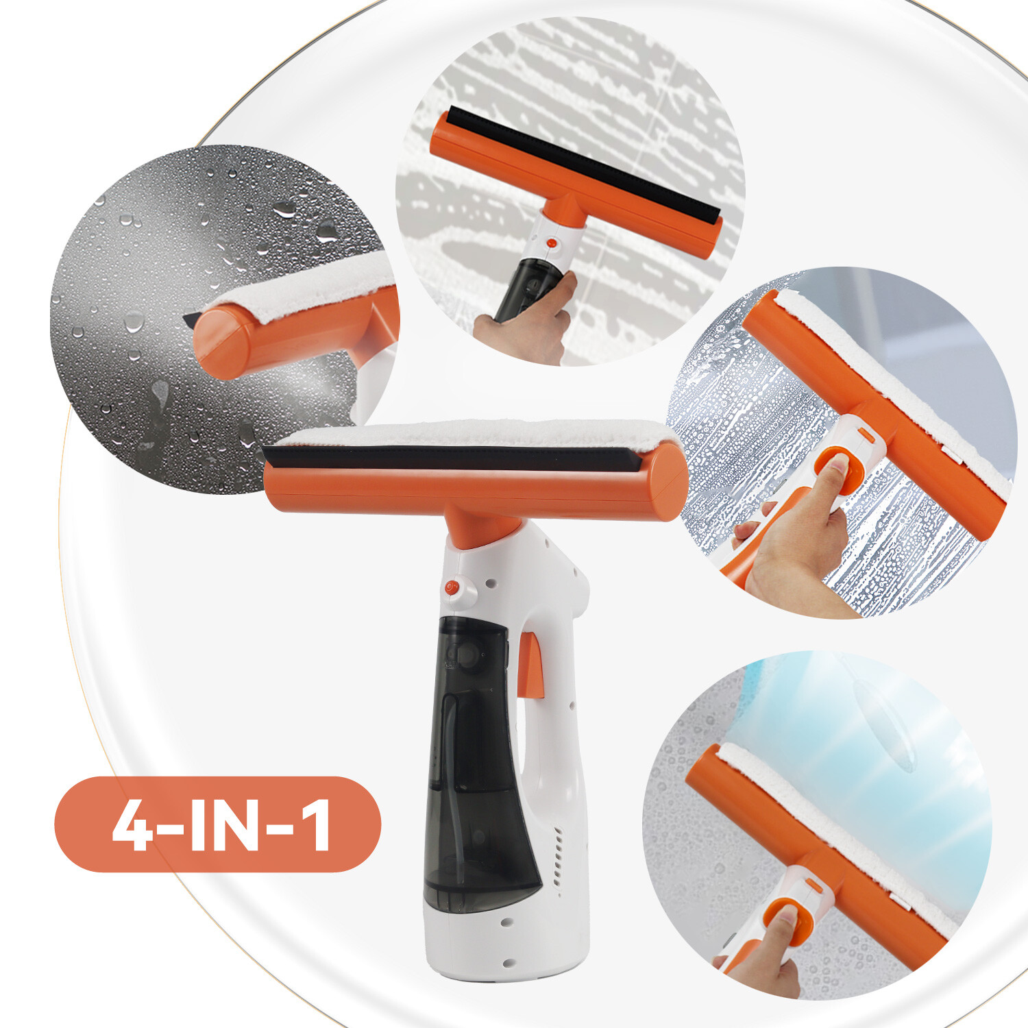 Window Vac Cordless Rechargeable Vacuum Steam Glass Cleaner Mirror ...