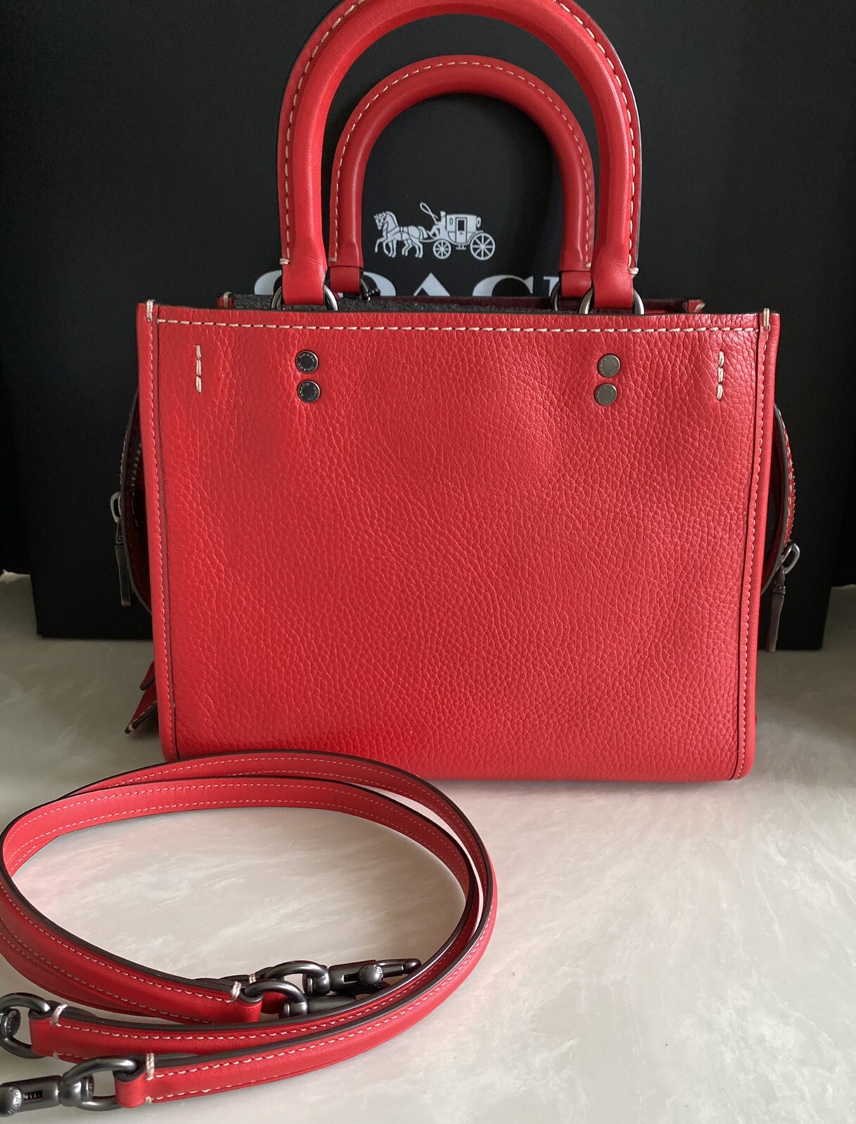 COACH 1941 RUBY RED ROGUE 25 SATCHEL BAG 54536 EUC - Gem