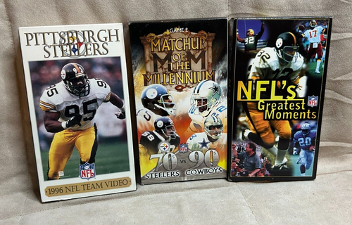 Lot of 3 NFL VHS Tapes Greatest Moments Matchup Millennium Pittsburgh ...
