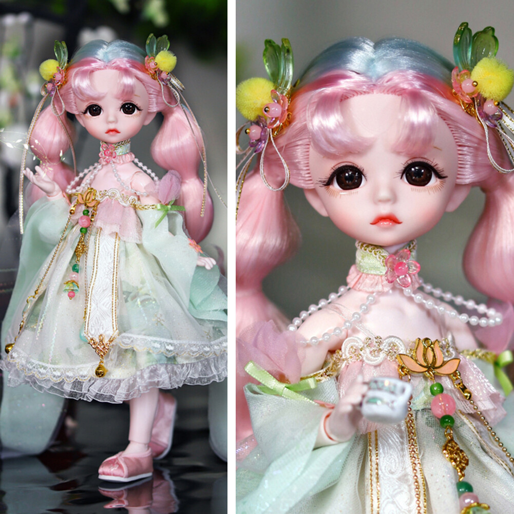 Pink / Blue Hair Braid 1/6 28cm Ball Jointed BJD Doll Pretty Princess ...