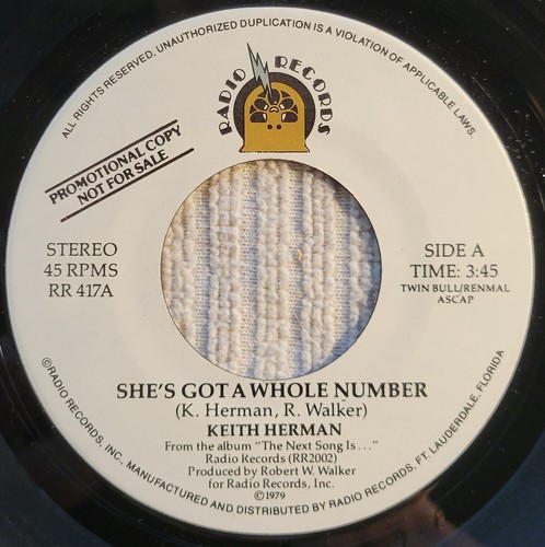 Keith Herman "She's Got A Whole Number / High School Q. T." VG+ promo | eBay