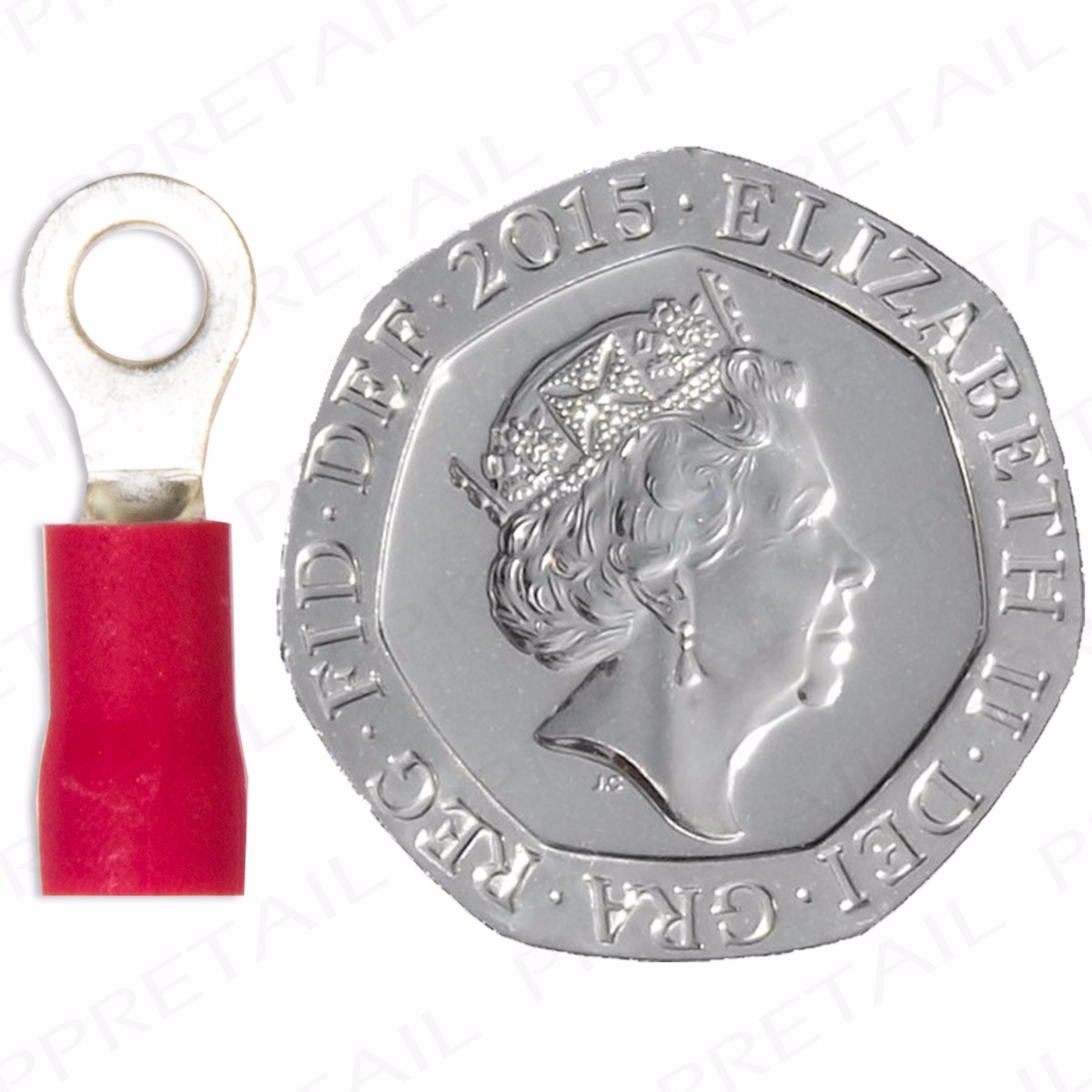 3.7mm 50x RED FULLY INSULATED RING CRIMP TERMINAL Eyelet Electrical ...