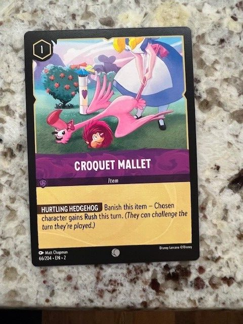 DISNEY LORCANA RISE OF FIRSTBORN NON FOIL COMMON CARD CROQUET MALLET 66 ...