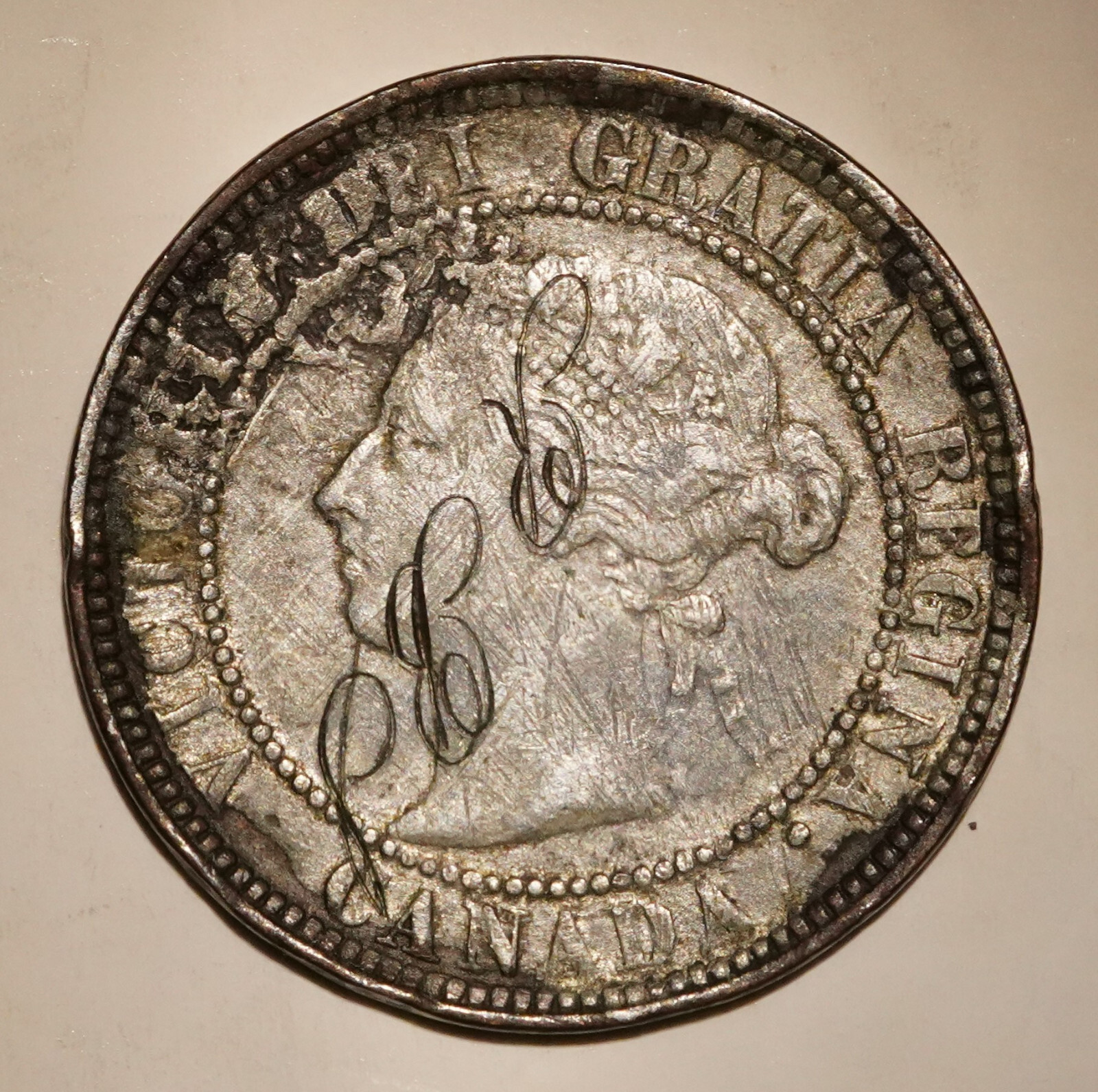 Love Token F.L. Hall Gouverneur NY CANADA VICTORIA DEI GRATIA REGINA ...