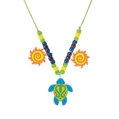 Sea Turtle Beaded Necklace Craft Kit - Craft Kits - 12 Pieces ...