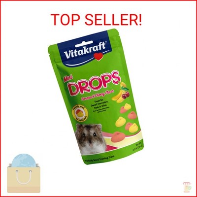 Vitakraft Drops Mini Banana & Cherry Flavor Dwarf Hamster, Rat, and ...