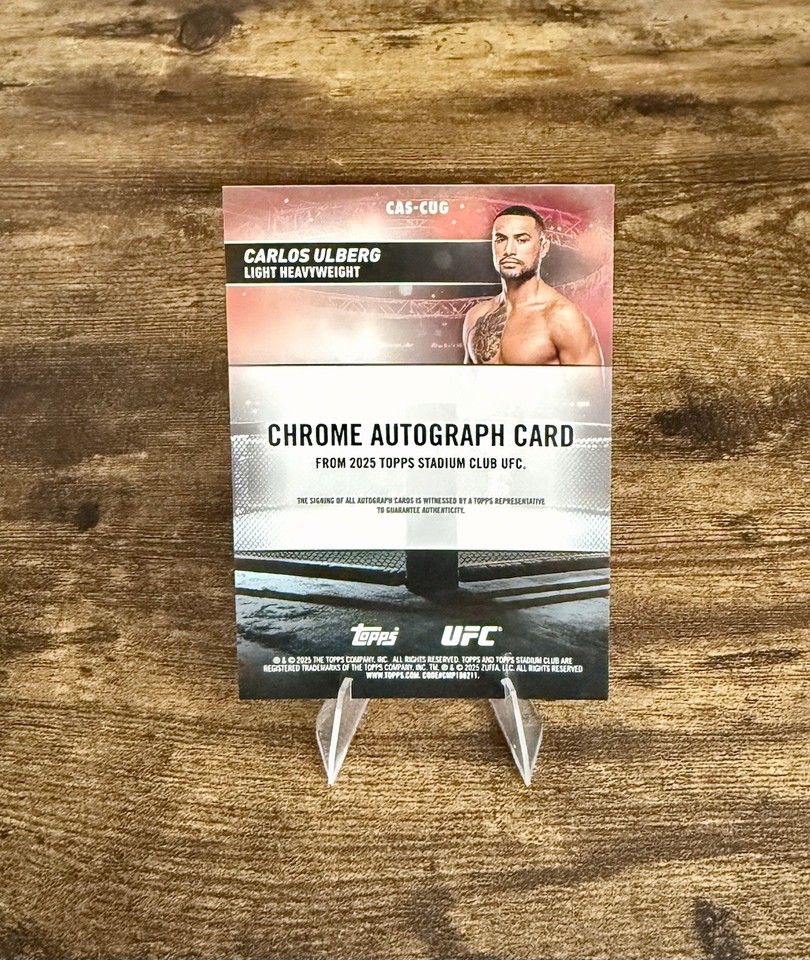 2025 Topps Stadium Club UFC Carlos Ulberg On Card Auto Chrome SP #CAS ...