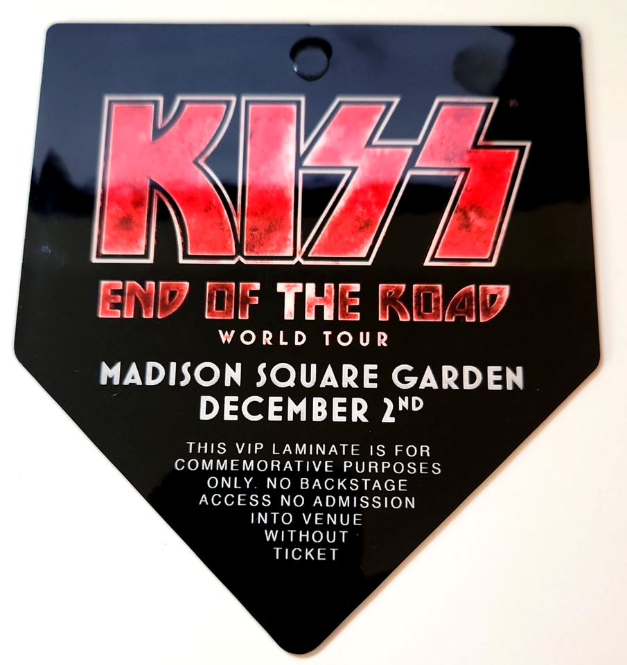 KISS - THE FINAL CONCERT Madison Square Garden VIP Pass 12/2/23 | eBay